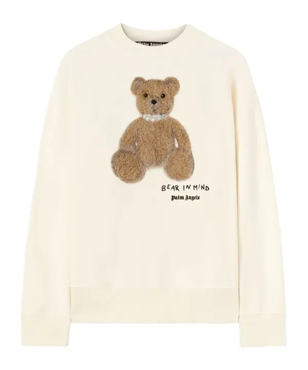 Palm Angels Bear In Mind Crewneck Sweatshirt - Off-white Brown