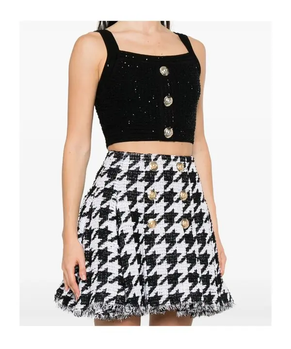 Balmain Tweed Cropped Top