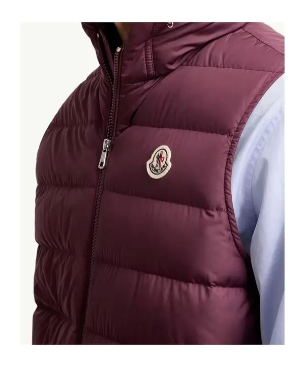 Moncler Logo Patch Zip-up Hooded Gilet