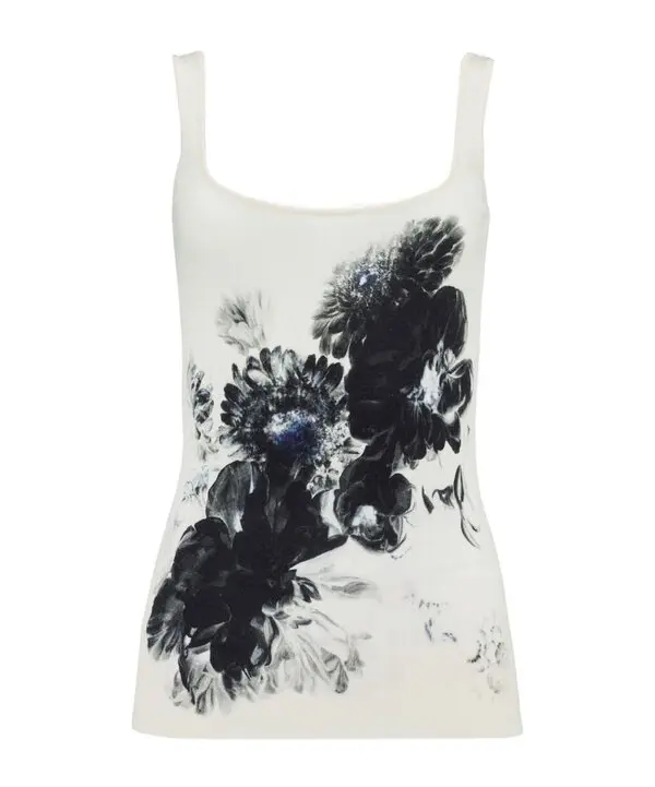 Alexander McQueen Floral Print Square Neck Tank Top - No