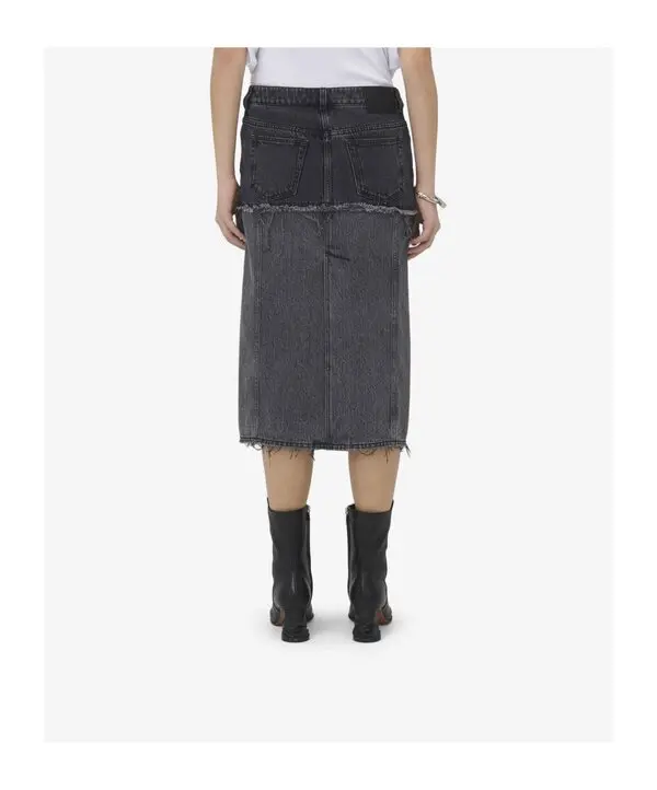 Alexander McQueen Two-tone Denim Skirt