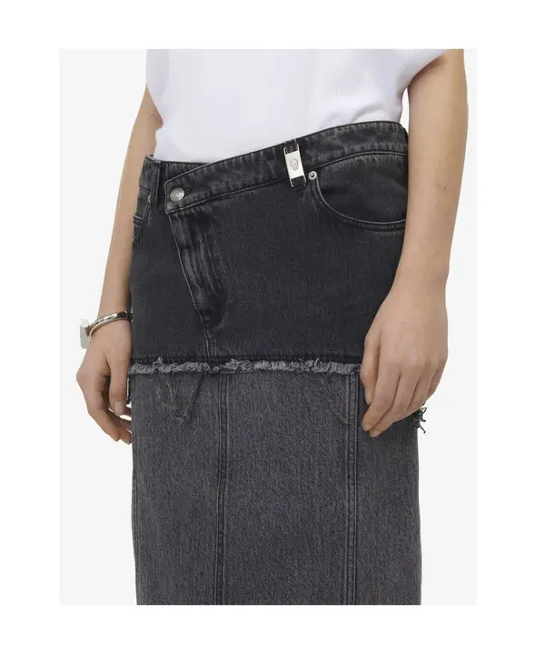 Alexander McQueen Two-tone Denim Skirt
