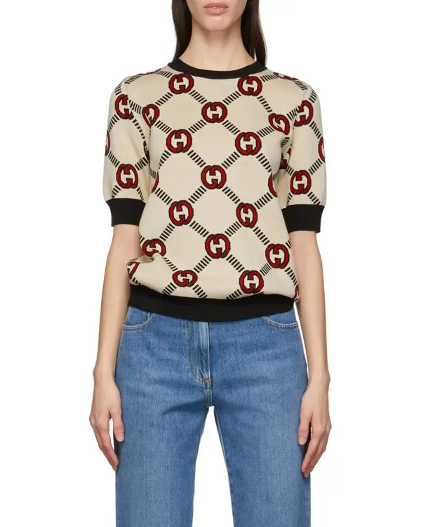 Gucci Reversible Interlocking G Jumper - Nude