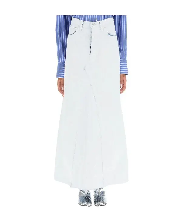 MAISON MARGIELA Raw Edge Hem Midi Skirt - 967