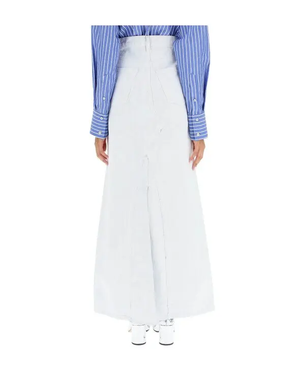 MAISON MARGIELA Raw Edge Hem Midi Skirt - 967