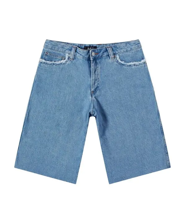 A.p.c. Frayed Detail Denim Shorts