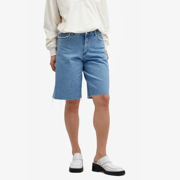 A.p.c. Frayed Detail Denim Shorts