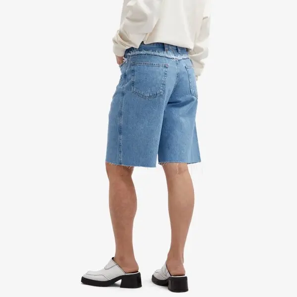 A.p.c. Frayed Detail Denim Shorts