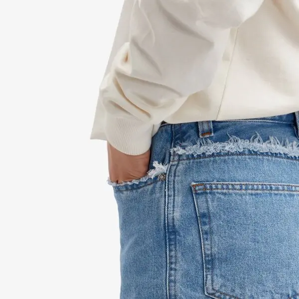 A.p.c. Frayed Detail Denim Shorts