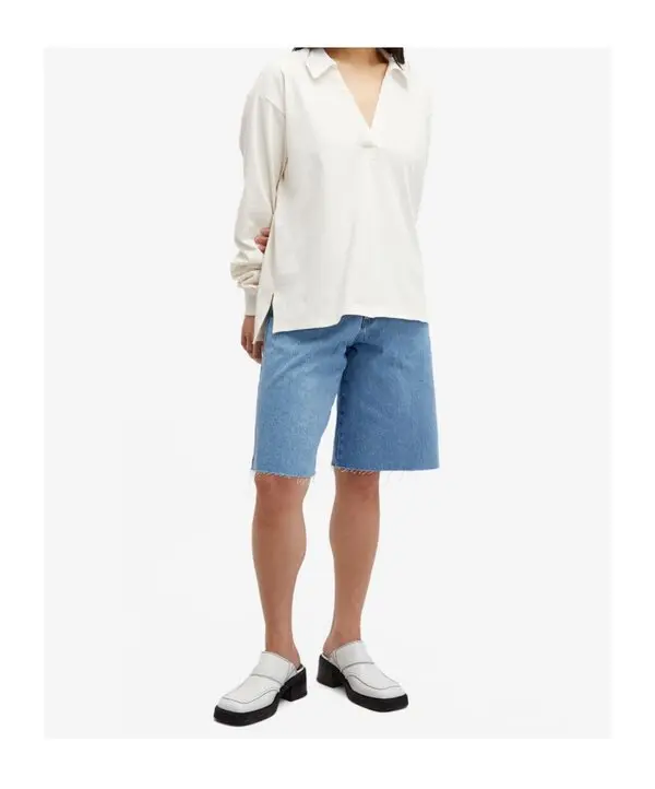 A.p.c. Frayed Detail Denim Shorts