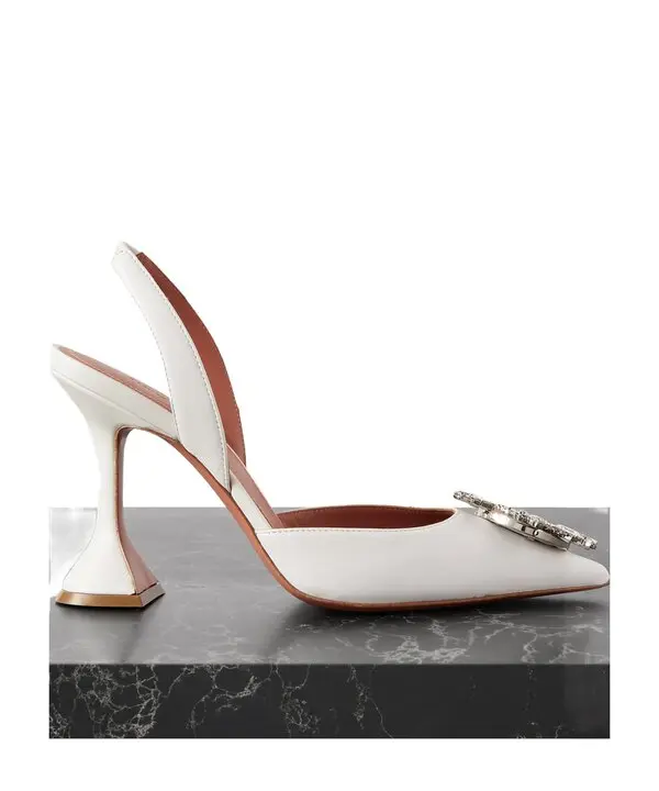 Amina Muaddi Pointed High Heels With Embellished Buckle