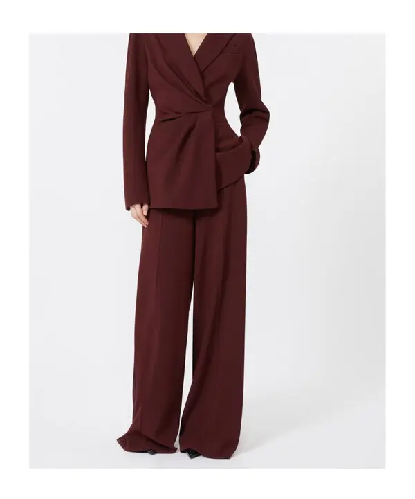 Max Mara Tuxedo-style Cady Trousers - Cherry Color