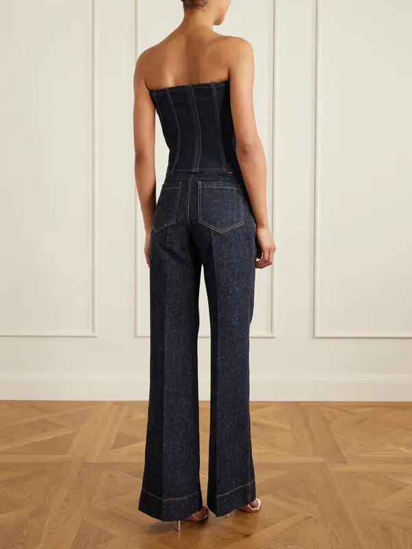 JEAN PAUL GAULTIER Denim Corset With Ribbed Detailing