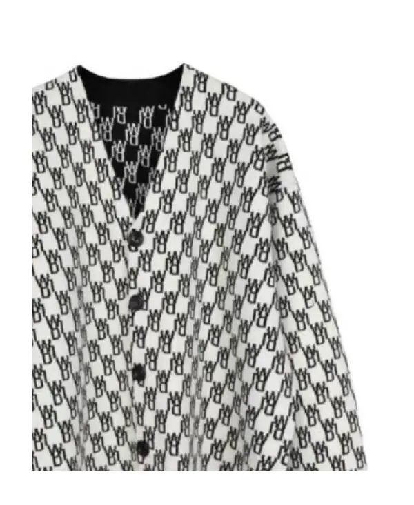 We11Done Monogram Jacquard Knit Cardigan - No