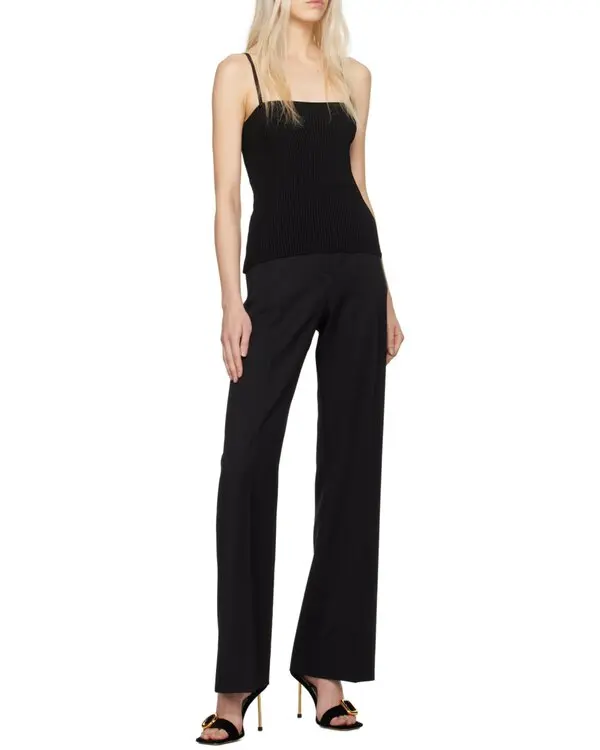 Jacquemus Ribbed Knit Singlet Top With Pendant Detail