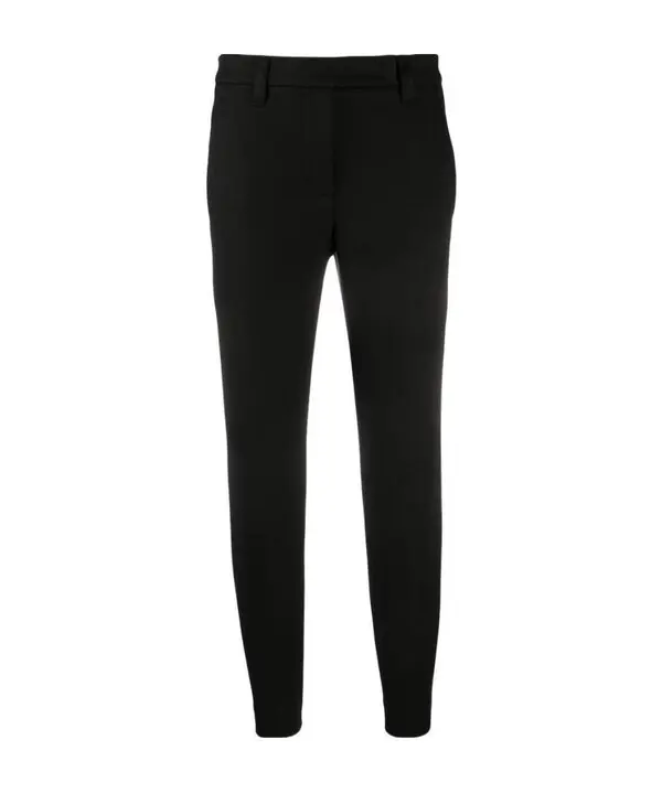 Brunello Cucinelli Cropped Stretch Trousers - Black