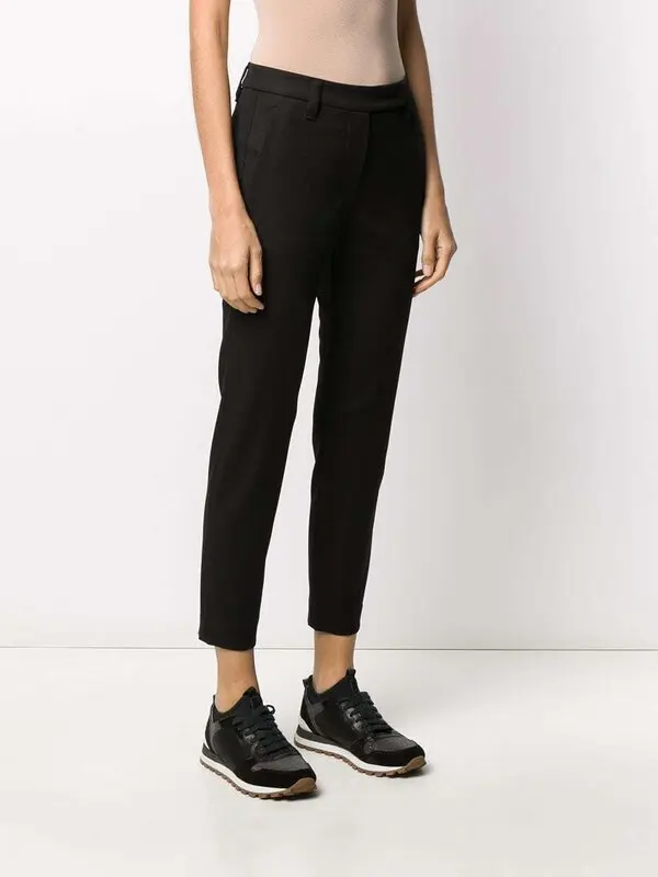 Brunello Cucinelli Cropped Stretch Trousers - Black