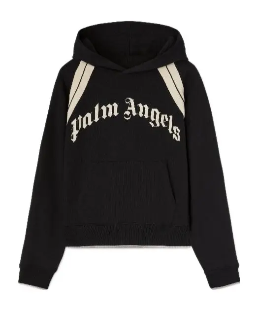Palm Angels Logo Print Hoodie - Black