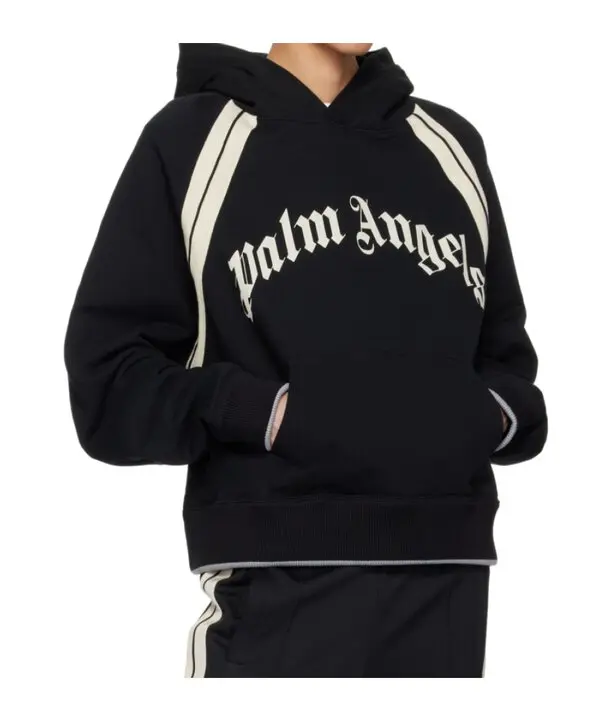 Palm Angels Logo Print Hoodie - Black