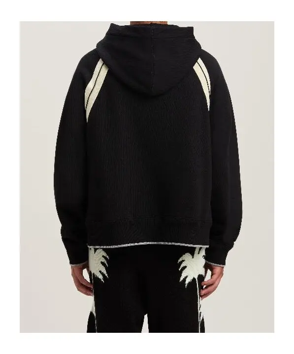 Palm Angels Logo Print Hoodie - Black