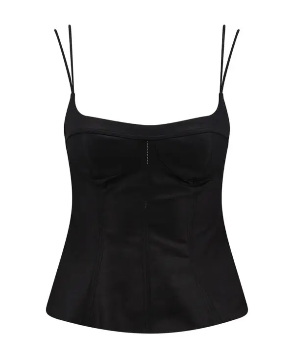 Stella McCartney Peplum Top With Shoulder Straps - Black