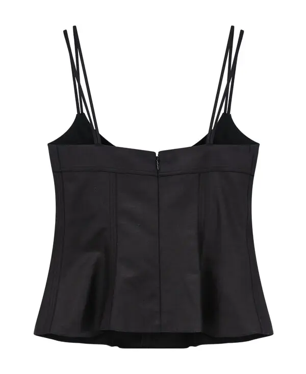 Stella McCartney Peplum Top With Shoulder Straps - Black