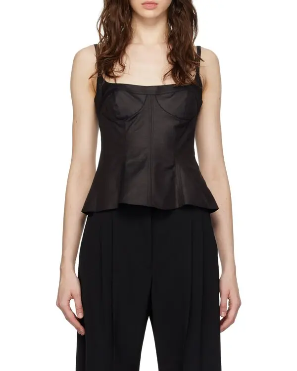 Stella McCartney Peplum Top With Shoulder Straps - Black