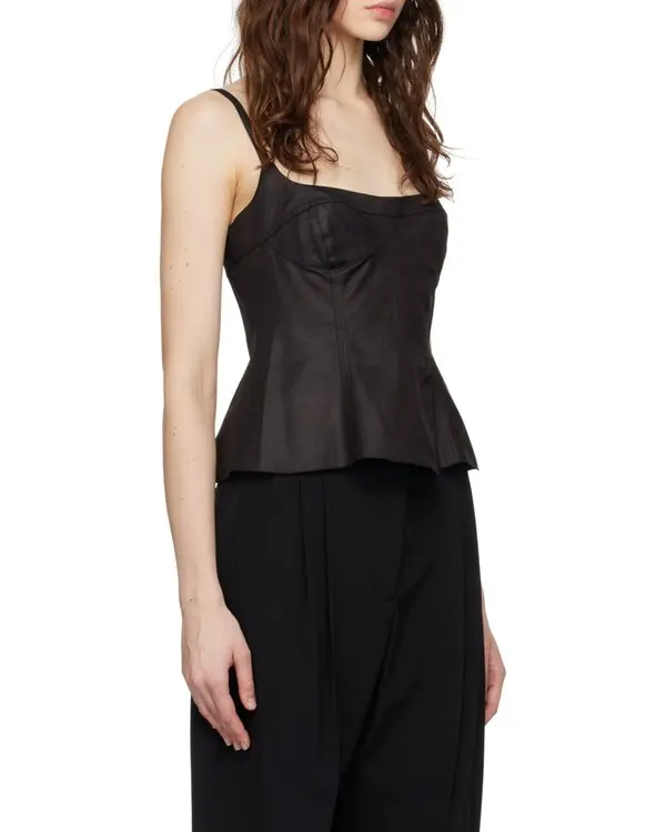 Stella McCartney Peplum Top With Shoulder Straps - Black