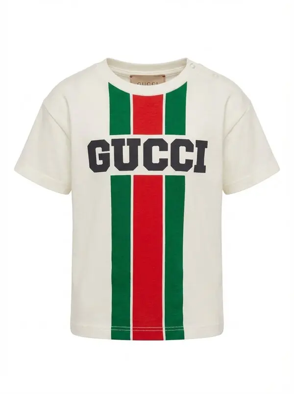 Gucci Baby Printed Cotton T-shirt - White