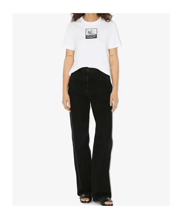 Burberry Logo Embroidered Crewneck T-shirt