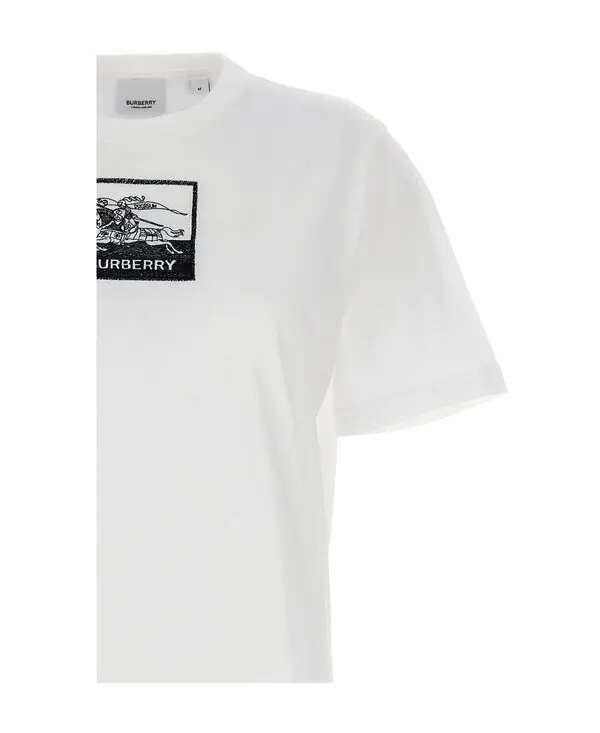Burberry Logo Embroidered Crewneck T-shirt