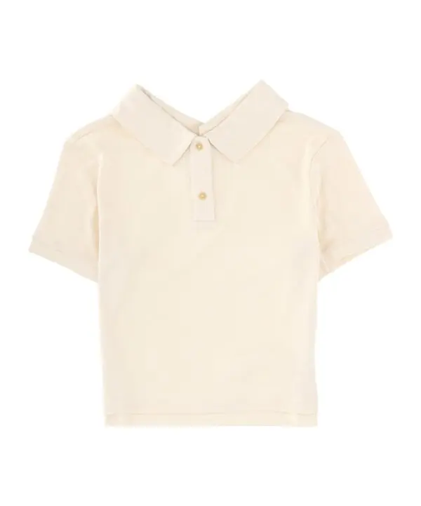 Khaite Jasna Short-sleeved Polo Shirt - White