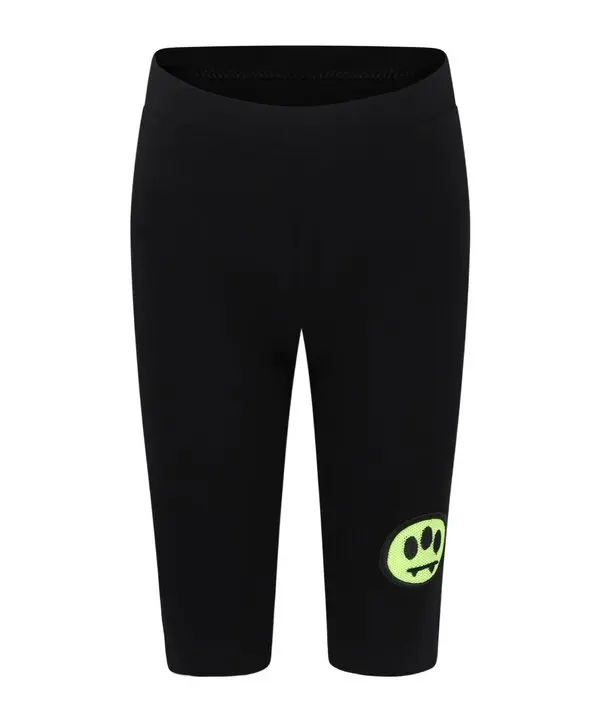 BARROW Elasticated Waistband Jersey Shorts With Embroidered Smiley Face
