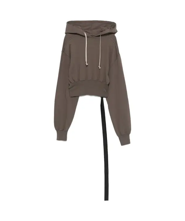 Rick Owens Tatlin Drawstring Cropped Hoodie