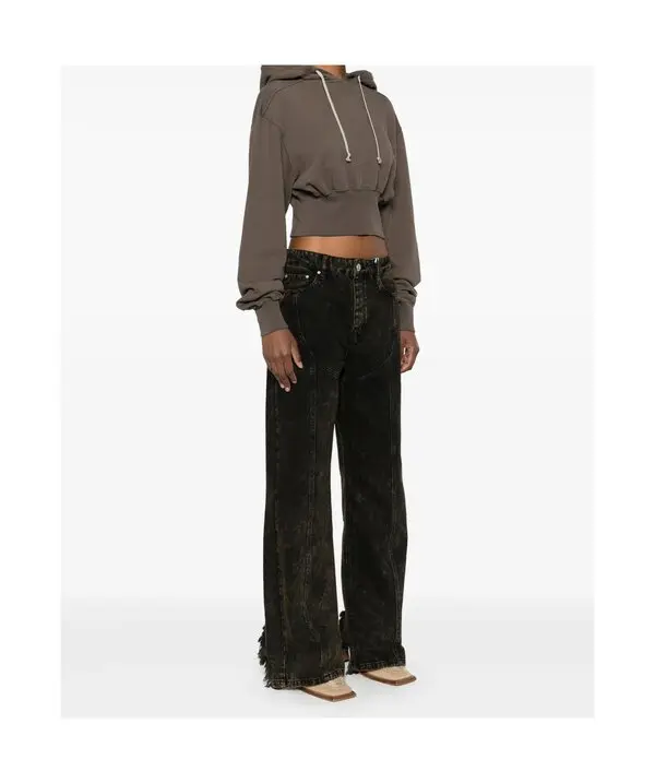 Rick Owens Tatlin Drawstring Cropped Hoodie