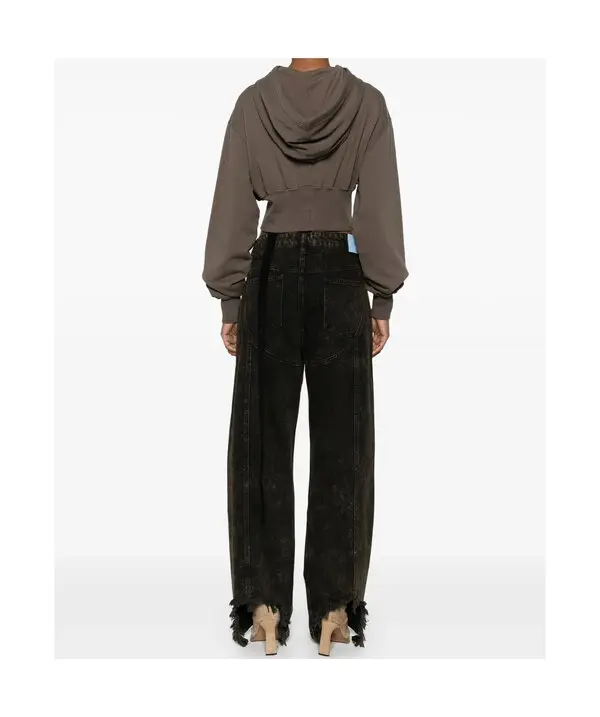 Rick Owens Tatlin Drawstring Cropped Hoodie