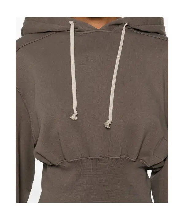 Rick Owens Tatlin Drawstring Cropped Hoodie