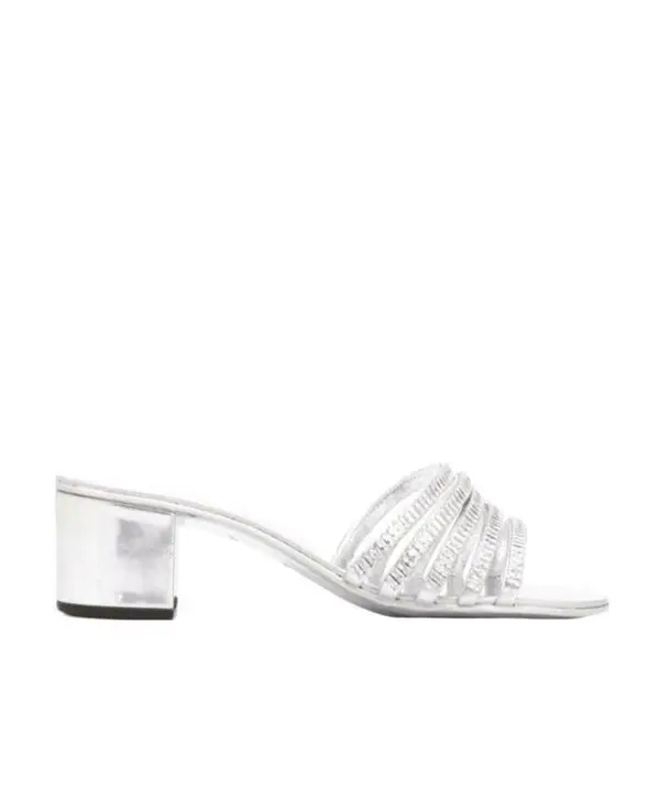 GIUSEPPE ZANOTTI Embellished Metallic High-heeled Sandals - White