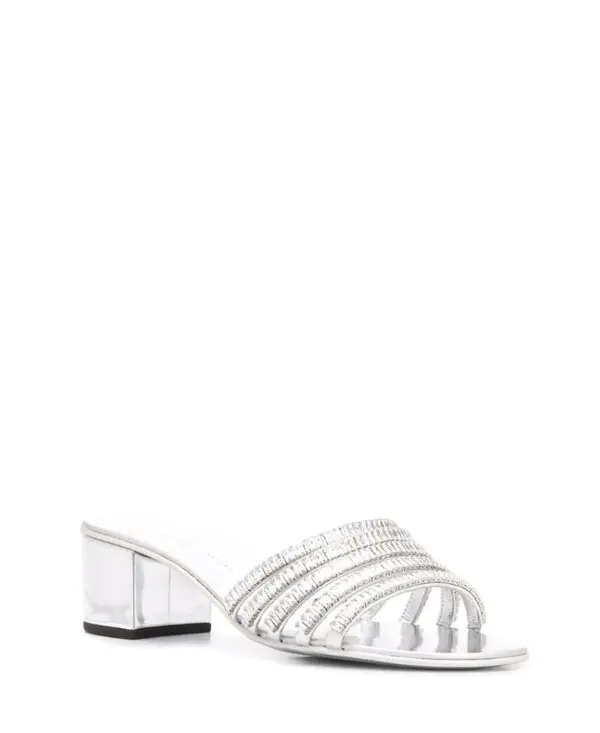 GIUSEPPE ZANOTTI Embellished Metallic High-heeled Sandals - White
