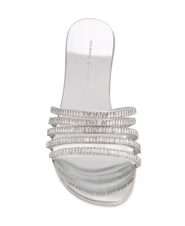 GIUSEPPE ZANOTTI Embellished Metallic High-heeled Sandals - White