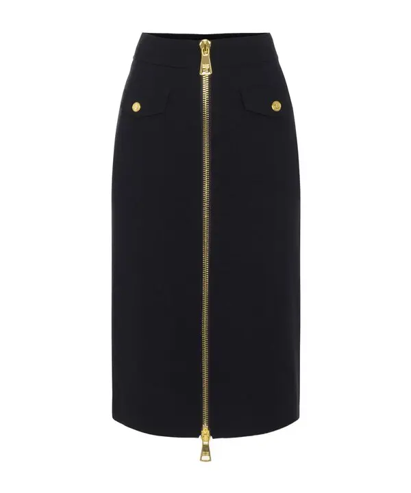 Elisabetta Franchi Zip-front Pencil Midi Skirt