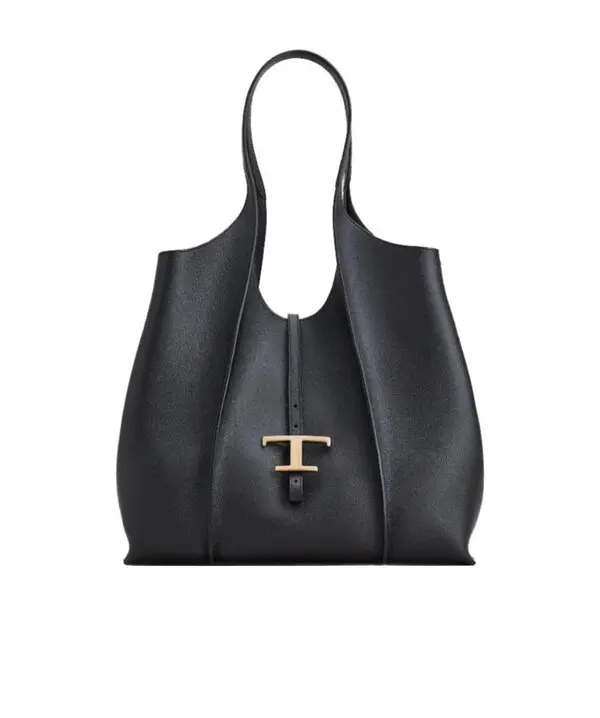 TOD'S Timeless Top Handle Medium Shopping Bag - Black