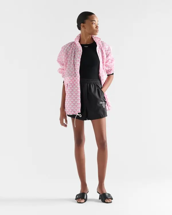 Prada Re-nylon Shorts With Embroidered Logo
