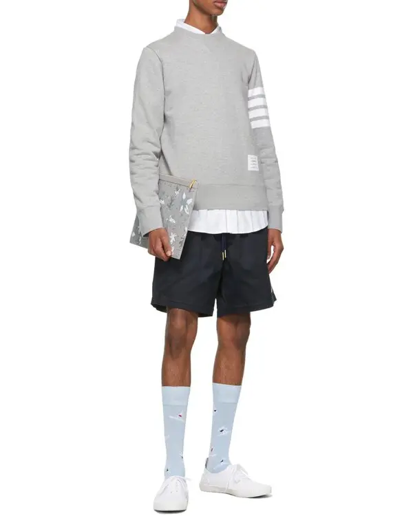 Thom Browne 4-bar Stripe Sweatshirt - Light Gray
