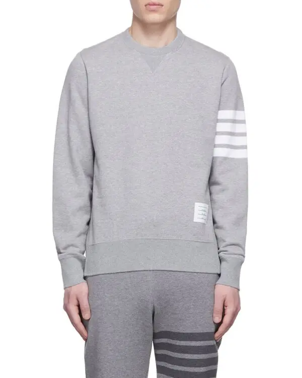 Thom Browne 4-bar Stripe Sweatshirt - Light Gray