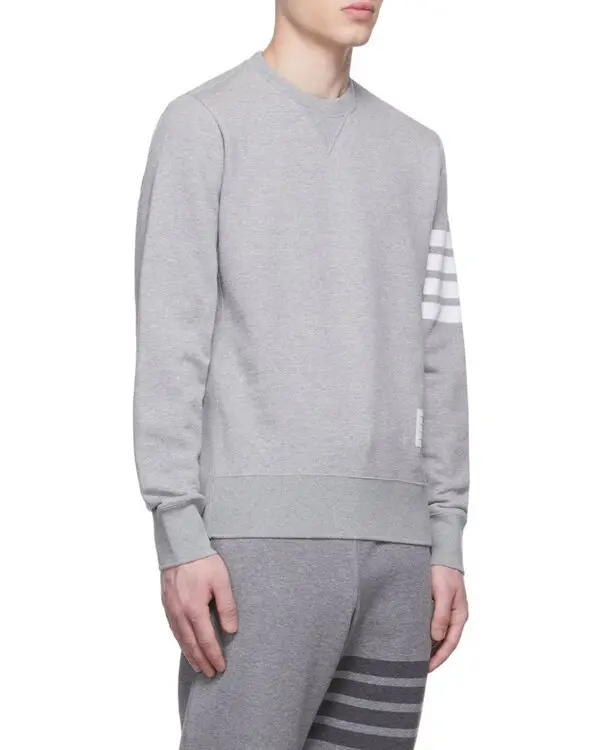 Thom Browne 4-bar Stripe Sweatshirt - Light Gray