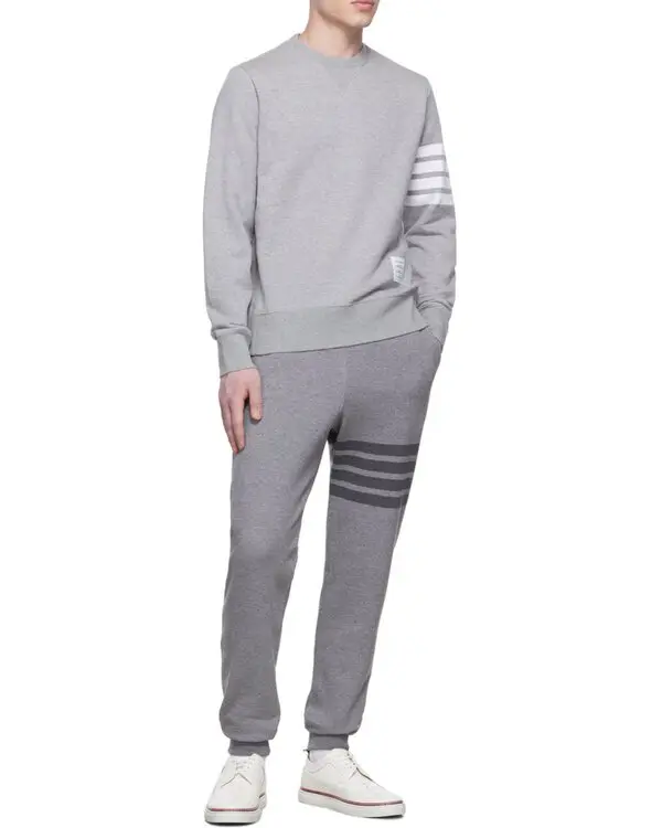 Thom Browne 4-bar Stripe Sweatshirt - Light Gray