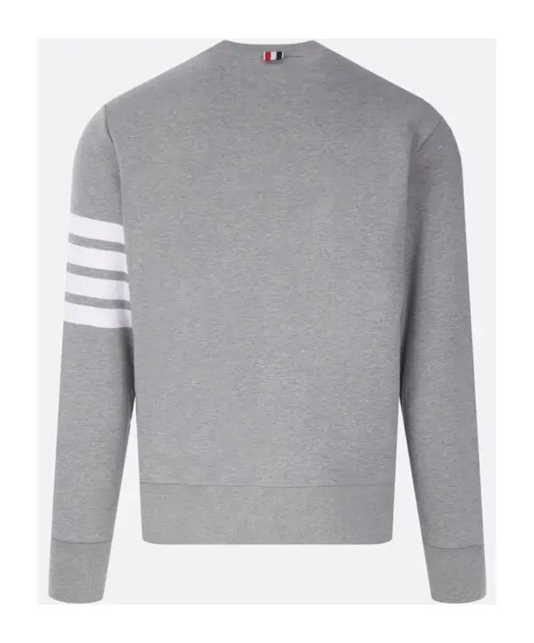 Thom Browne 4-bar Crewneck Sweatshirt - Light Gray