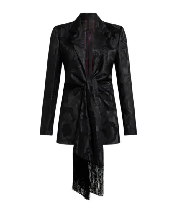 Etro Jacquard Jacket With Tassel Detail - Black