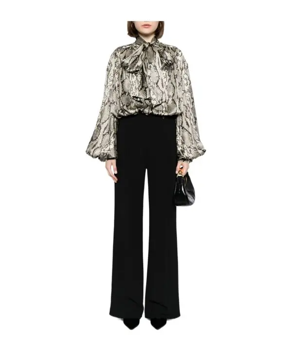 Balmain Snakeskin-print Silk Blouse